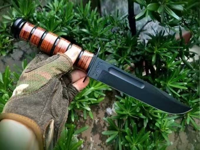 UnionKnives | Ka-Bar USMC Fixed Blade MK-2 USN Mark II 1217 Leather sheath